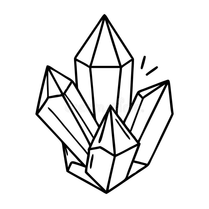 Geometric Crystal Cluster Vector Illustration for Design and Decoration ...