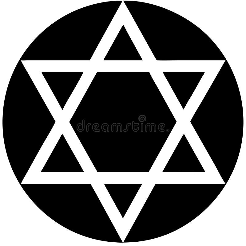 Geometric Star of David Symbol in Circle for Religious and Cultural ...