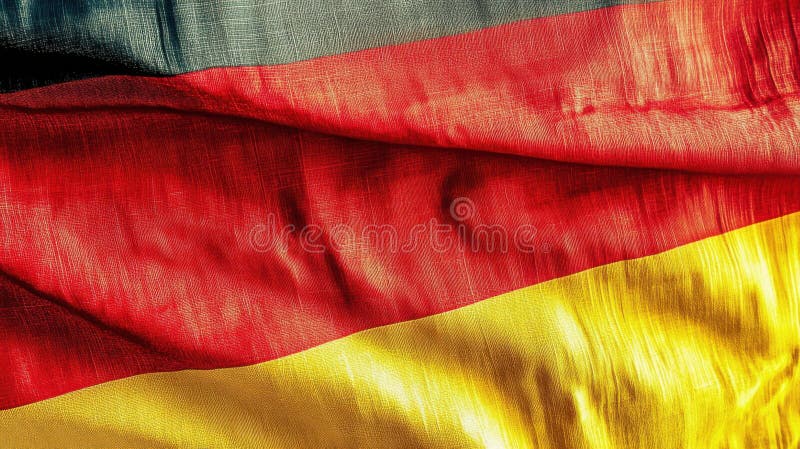 Isolated German Flag on Pure White Background Showcasing Fabric Texture ...