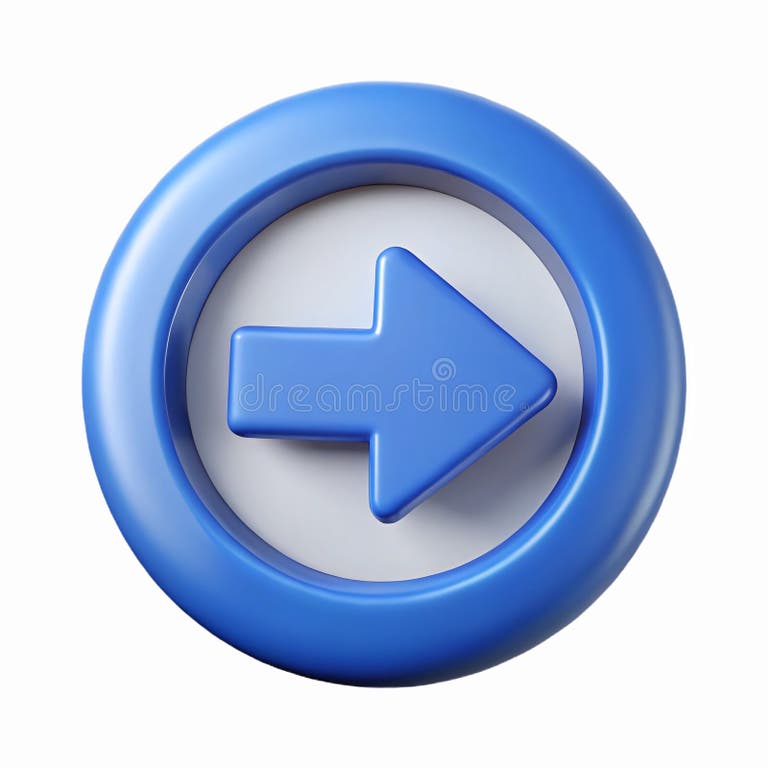 Blue Arrow Icon Circular Button Isolated Transparent Background ...