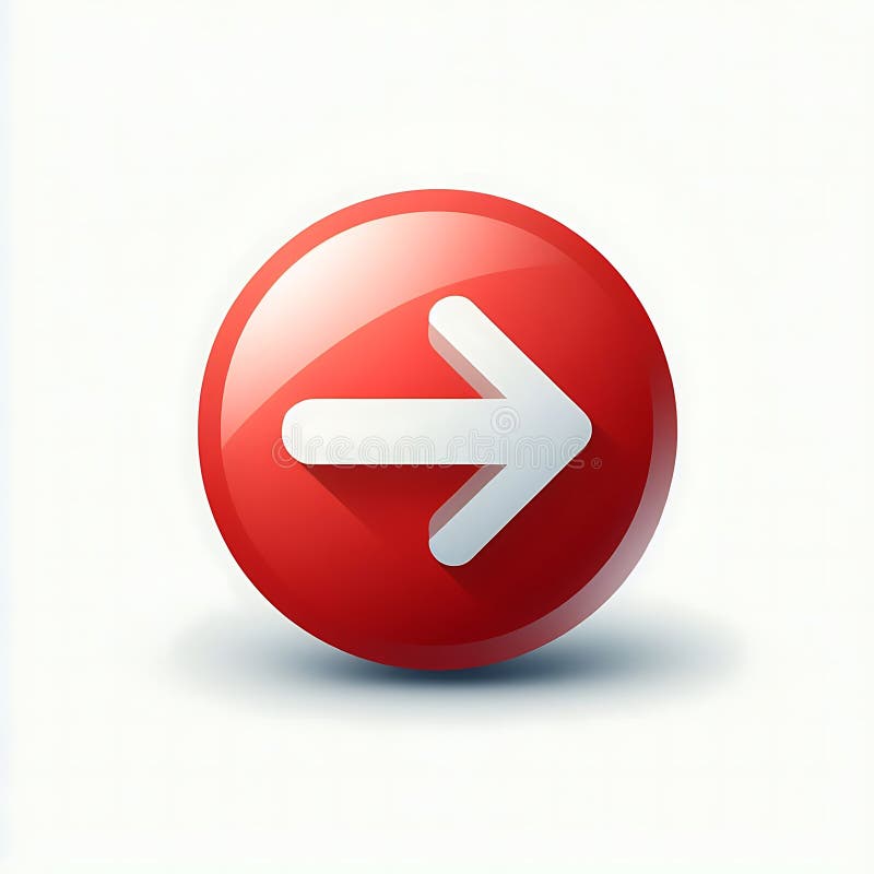 Glossy Red Circular Arrow Icon Stock Illustration - Illustration of ...