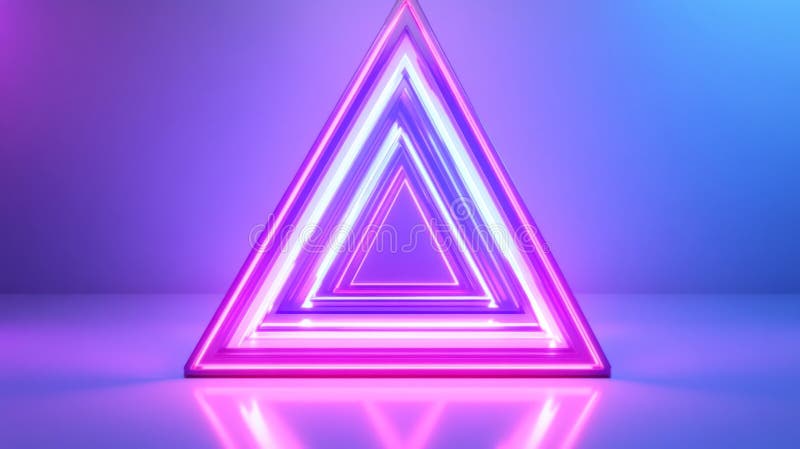 A Striking Visual of Concentric Neon Triangles. the Vibrant Hues Create ...
