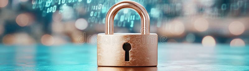 This Image Features A Glowing Padlock Surrounded By Binary Code Representing Secure Internet
