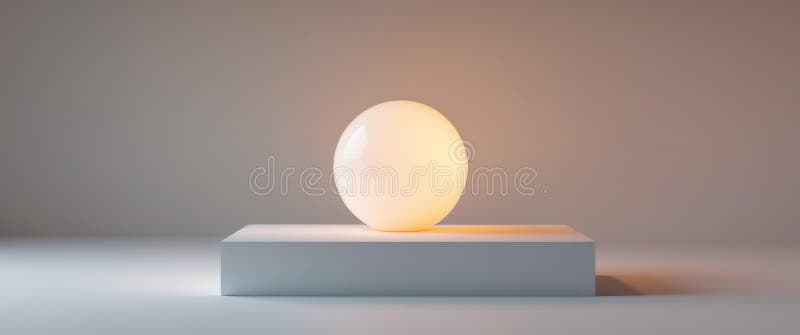 Luminous Sphere on Minimalist Platform, Soft Lighting and Clean ...