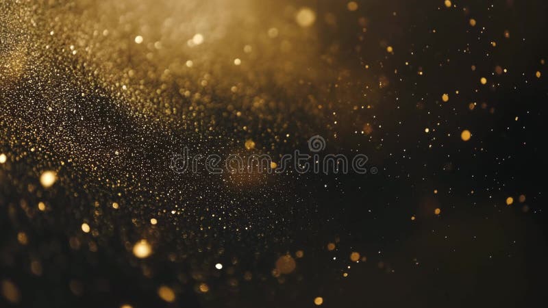 Golden Floating Particle Sparkles on Dark Background Stock Video ...