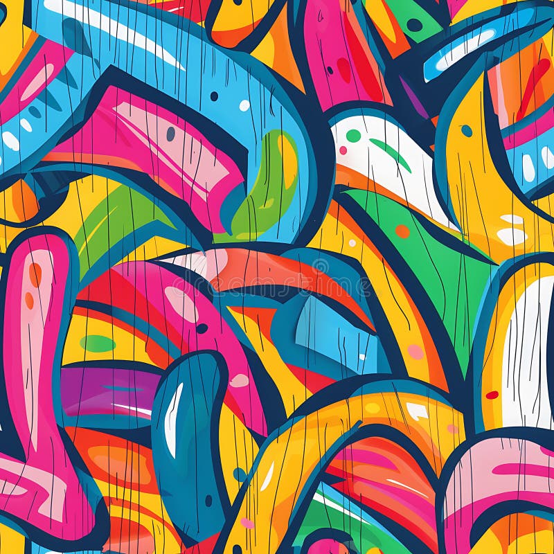 Graffiti Style Background Repeating Pattern Stock Illustration ...