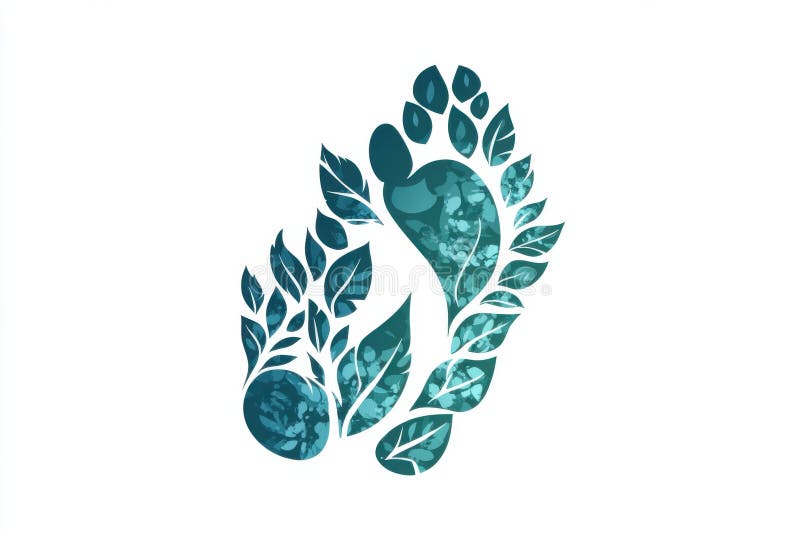 Eco-friendly Footprint with Nature-inspired Leaf Design Stock ...