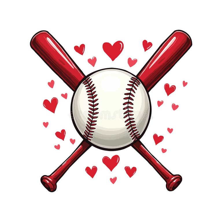 Baseball-Themed Design Featuring GiGi and Red Heart Accents Stock ...