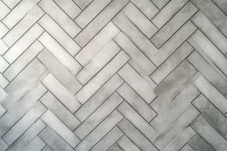 Gray Ceramic Herringbone Tile Pattern Flooring with Subtle Grout Lines ...