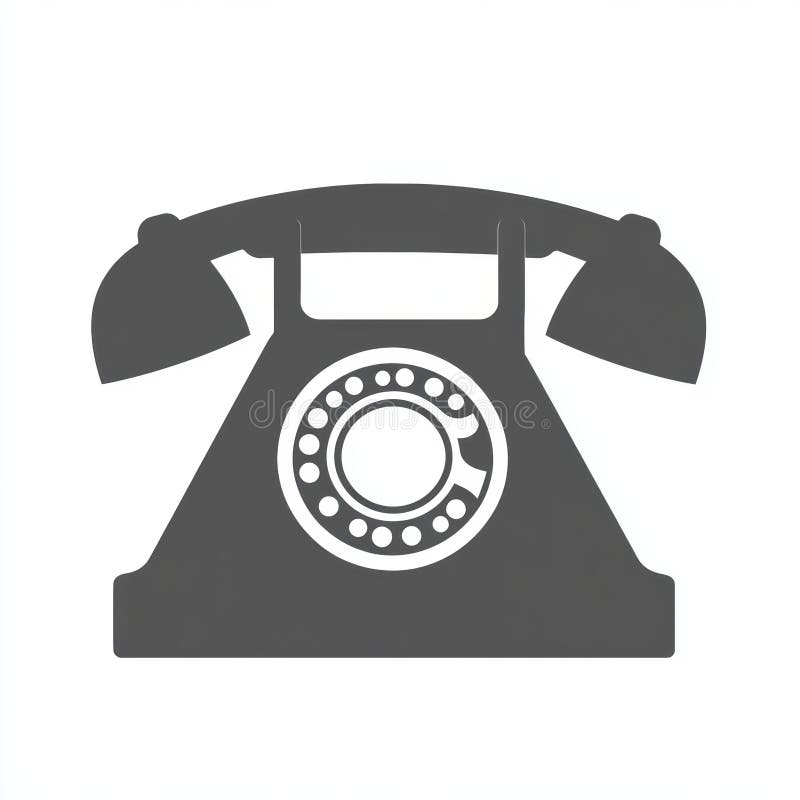 Retro Rotary Phone Icon stock illustration. Illustration of operator ...