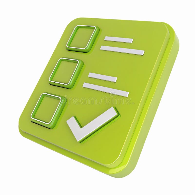 Green Checkmark with Checklist for Task Management and Completion in ...