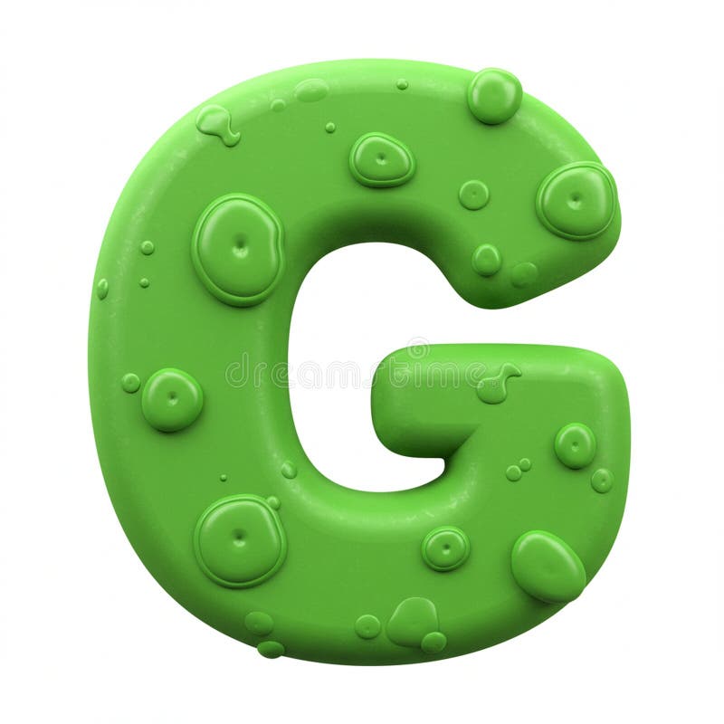 The Image Features a Green, Three-dimensional Letter "G" with a Glossy ...