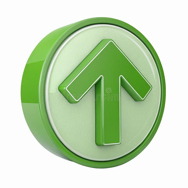 Green Upward Arrow for Progress and Growth in Transparent Design Stock ...