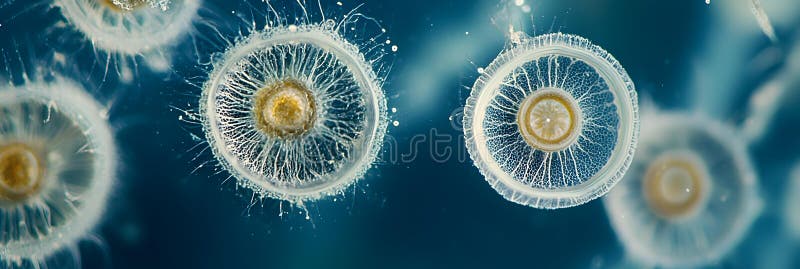Microscopic Organisms with Distinct Circular Shapes Stock Illustration ...