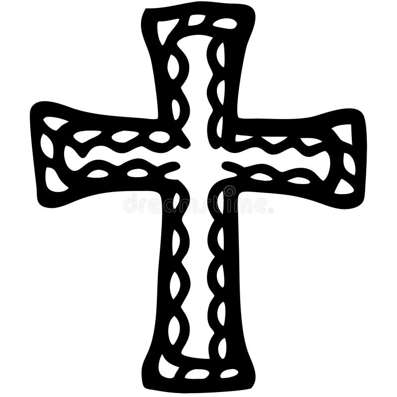 Hand Drawn Abstract Black Cross Vector Design Stock Image ...
