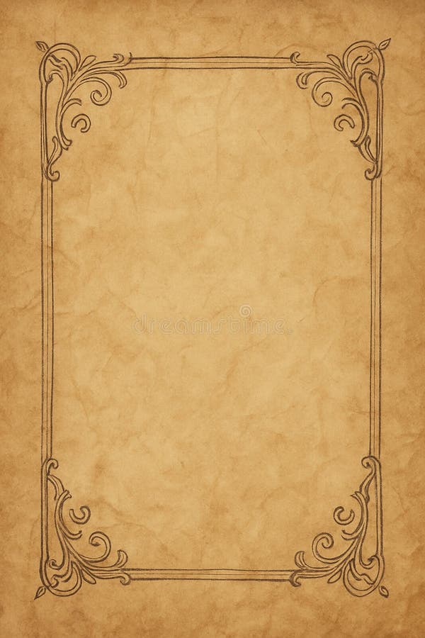 This Image Features a Hand-drawn, Medieval-style Rectangular Frame ...