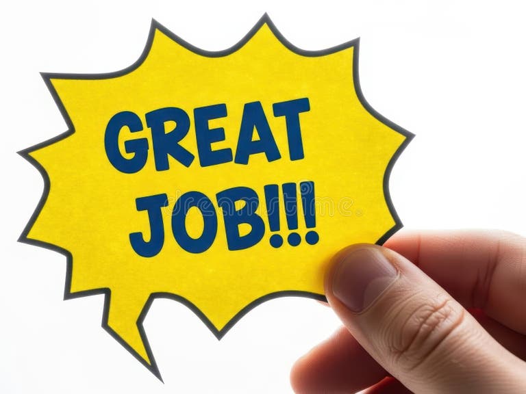 Great Job!!! Isolated on White Background Stock Image - Image of blue ...