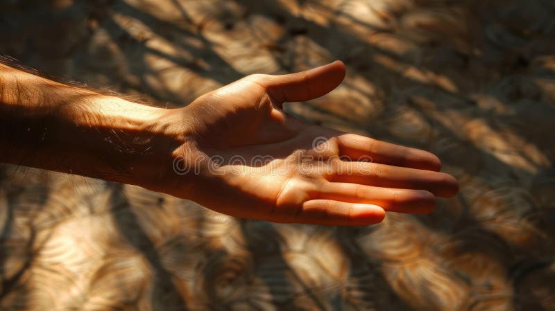 Radiant Hand Casting a Sharp Shadow in Sunlight Stock Illustration ...