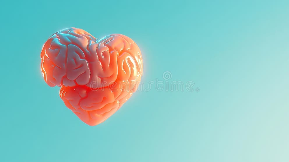 The Image Features a Heart-shaped Brain that Has Been Rendered in 3D ...