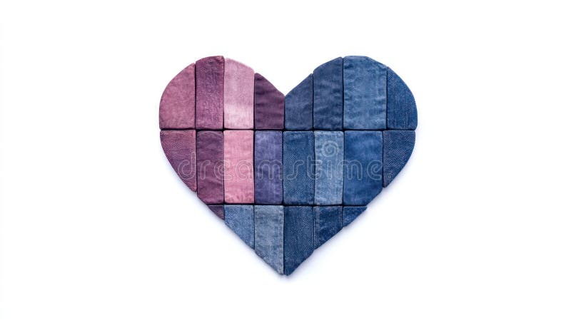 Jeans Patchwork Heart Shape on White Background - Cute and Trendy ...