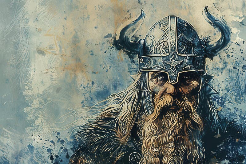 Viking Warrior. High Detailed Viking Warrior on Plain Background ...