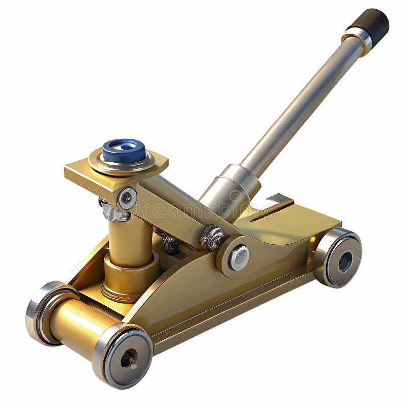 High Precision Gold Hydraulic Car Floor Jack with Handle and Roller ...