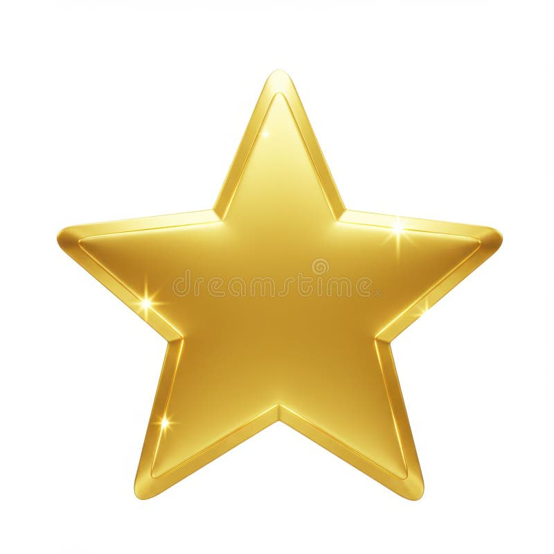 Shiny Gold Star Graphic Isolated on White Background Stock Illustration ...