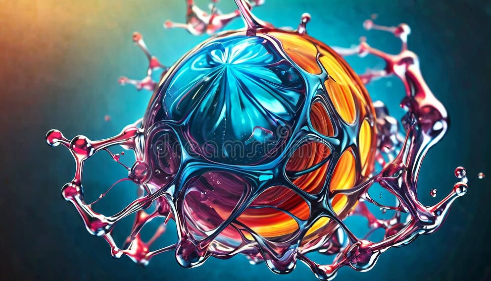 Vibrant Liquid Sphere Explosion Stock Image - Image of design ...