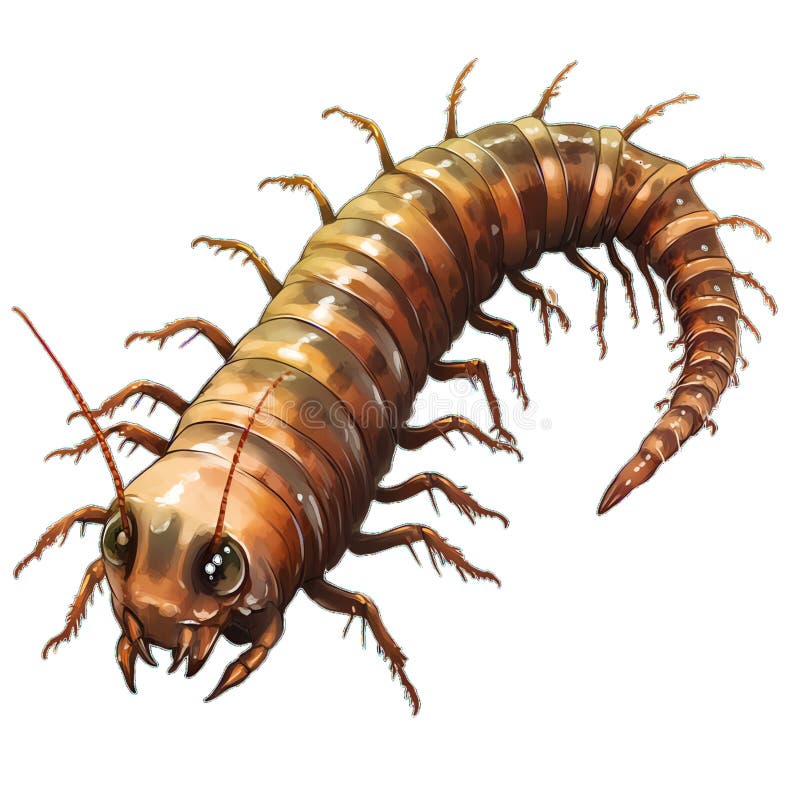 Highly Detailed Illustration of a Realistic Brown Caterpillar Stock ...