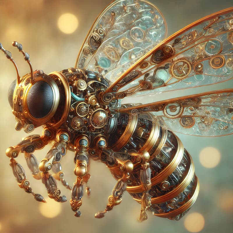 Intricate Steampunk Mechanical Bee with Gears and Cogs Stock Image ...