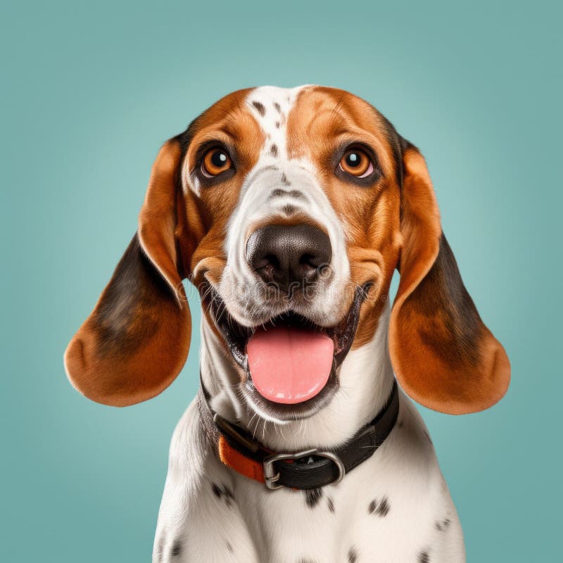 Cheerful Hound Breed Dog on Solid Color Background Stock Illustration ...
