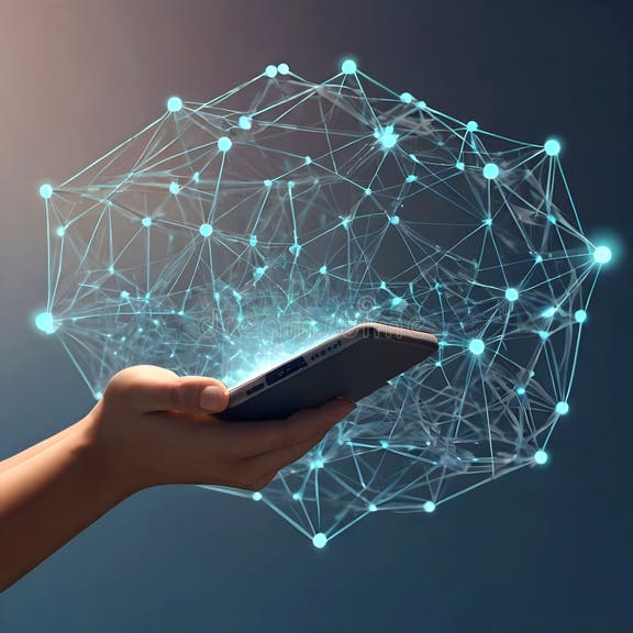 A Hand Gently Supporting a Brightly Illuminated Structure of ...