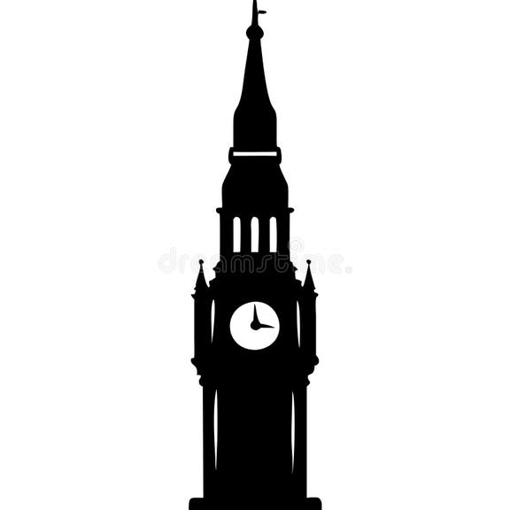Ic Clock Tower Silhouette Vector for Design and Decoration Projects ...
