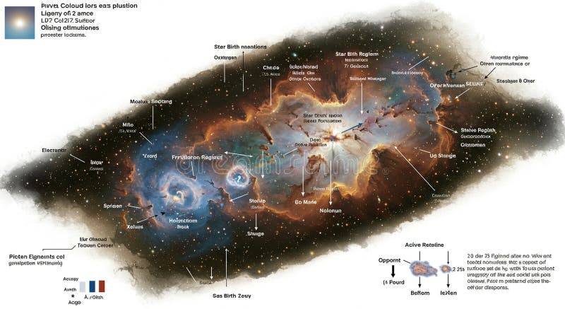 The Image Features an Illustrated Map of a Nebula or Galaxy ...