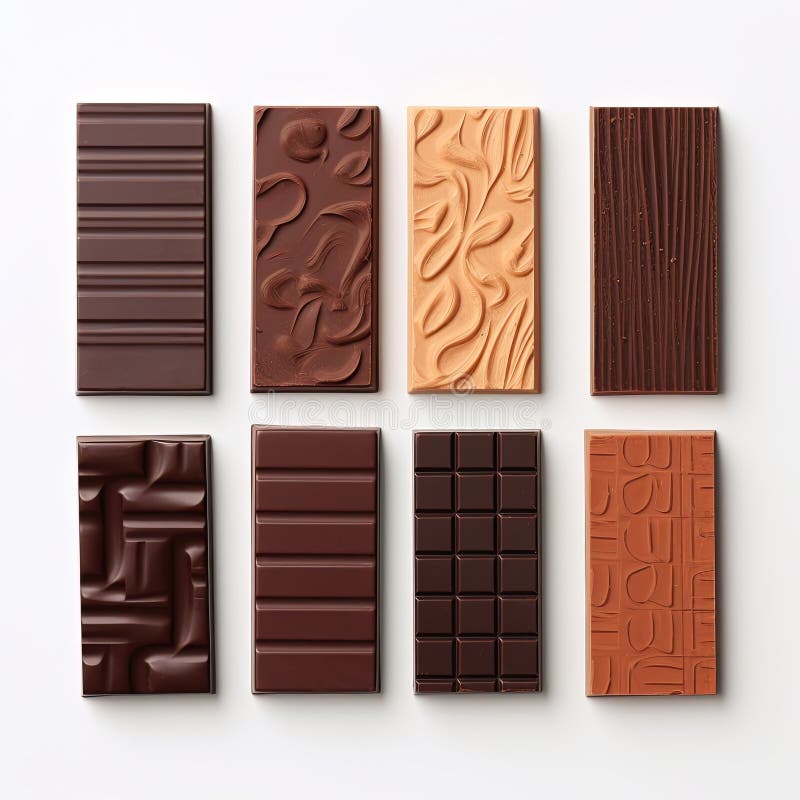 A Delicious Set of Eight Chocolate Bars Featuring Unique and Creative ...