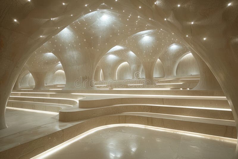 Subterranean Cave Architectural Design: Modern Interior with Ambient ...