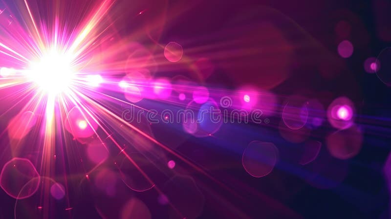 Vibrant Neon Lights with Lens Flare in Abstract Background Stock Photo ...