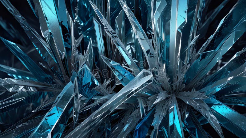 Ai Generated Image of Close-Up of Transparent Blue Ice Crystals Stock ...