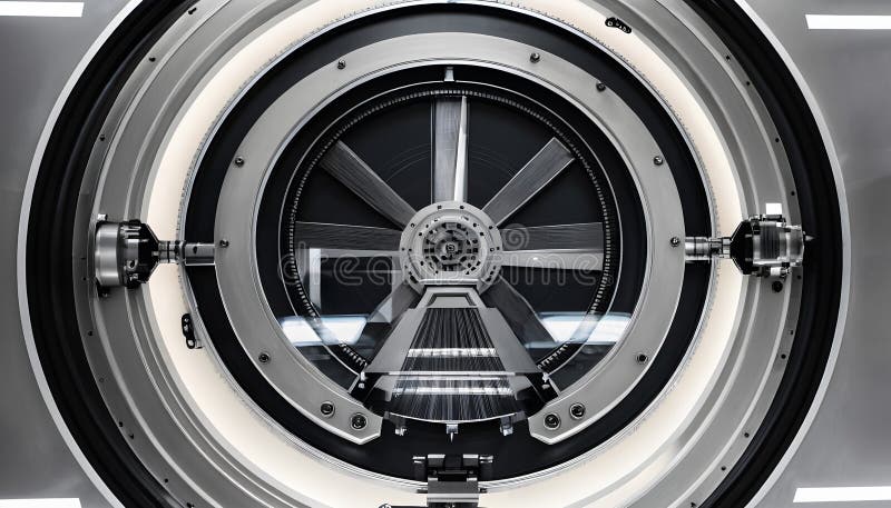 Close-up of Intricate Industrial Machine with Gears and Metallic ...