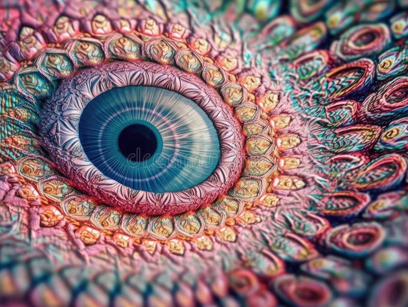 Psychedelic Pastels with Mesmerizing Eye Patterns Stock Illustration ...