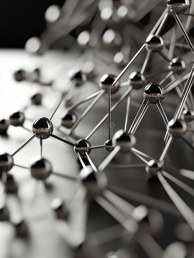 Microscopic Network Interconnected Spheres Rods Structure Stock Photos ...