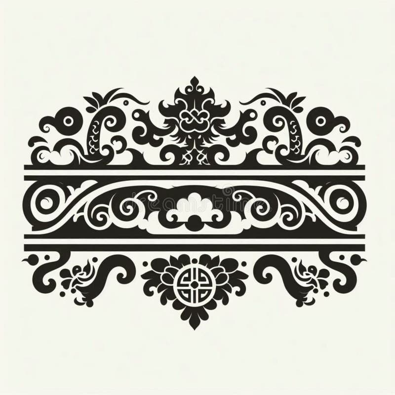 Traditional Chinese Floral Patterns Design Elements Stock Illustration ...