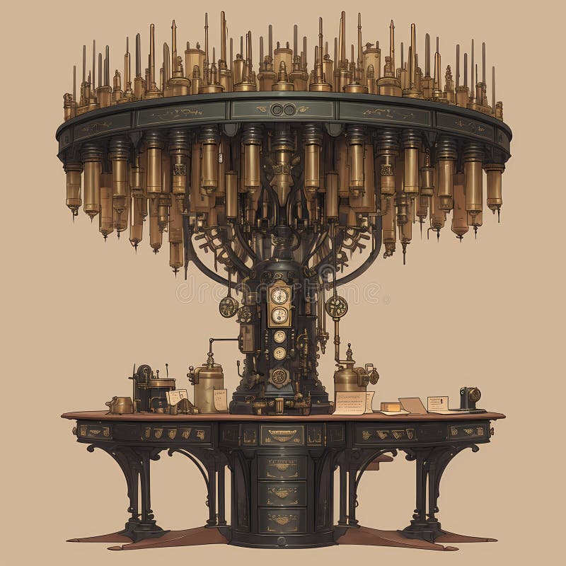 Elegant Clockwork Machine, Steampunk Artwork Stock Illustration ...