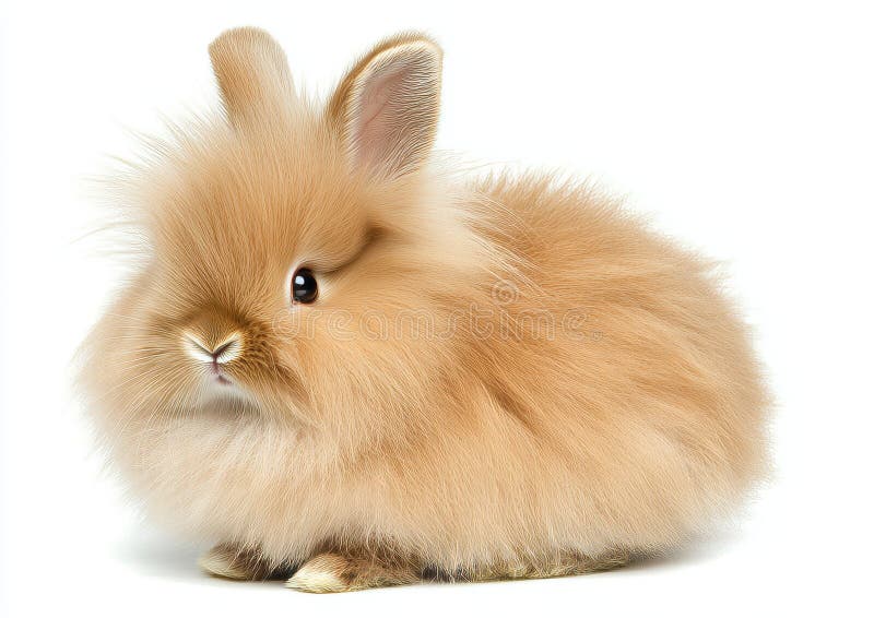 The Image Features an Isolated Adorable Fluffy Bunny Rabbit Set Against ...