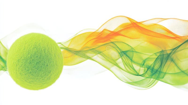 The Image Features an Isolated Tennis Ball on a White Background with a ...