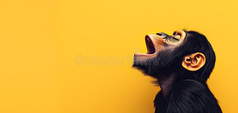 A Playful Chimpanzee Expresses Joy with a Charming Smile Against a ...