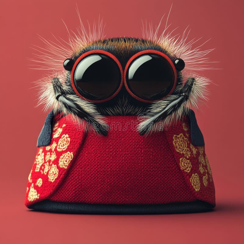 The Image Features a Jumping Spider in Close-up, Showcasing Its Vibrant ...