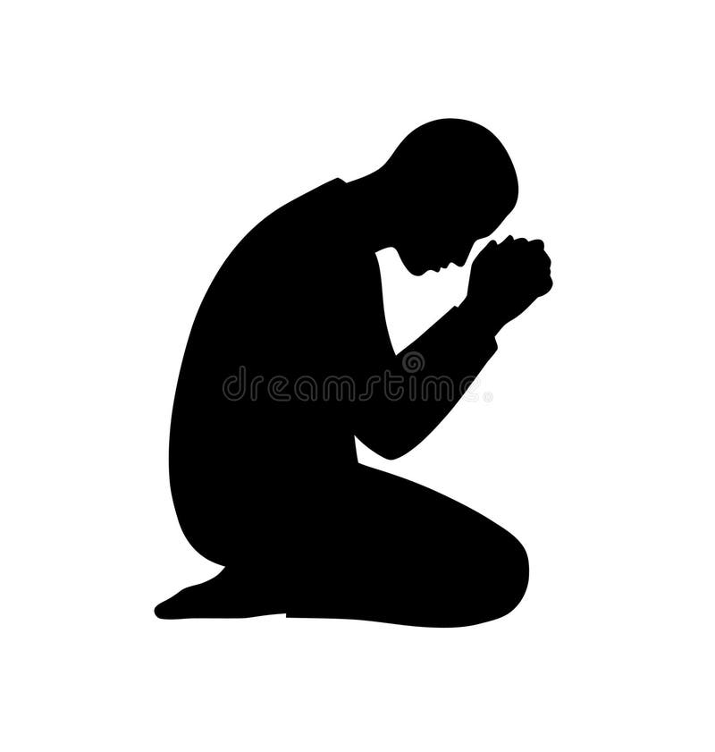 Praying silhouette stock vector. Illustration of hope - 380018142