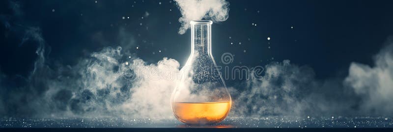 Laboratory Flask Emitting Vapor Stock Illustration - Illustration of ...