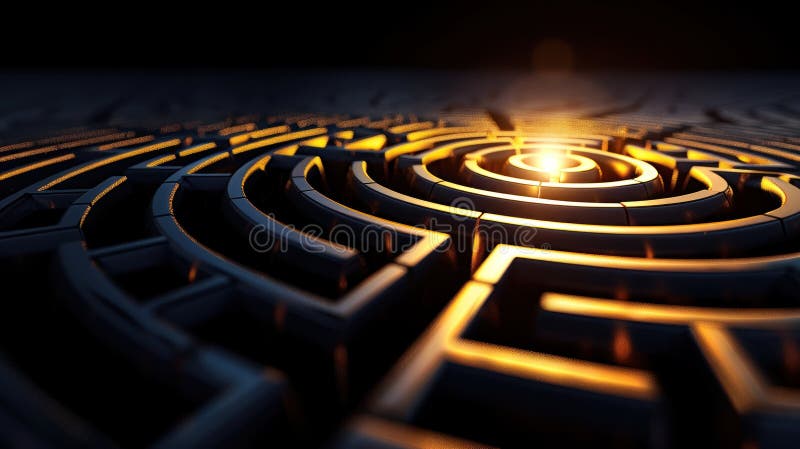 Labyrinth Puzzle: a Challenging and Fun Brain Teaser Stock Illustration ...